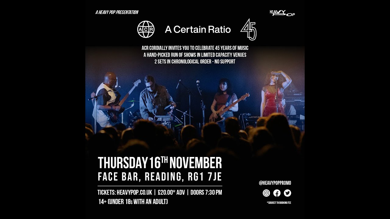 A Certain Ratio live at the Face Bar, Reading on Thursday 16 November ...