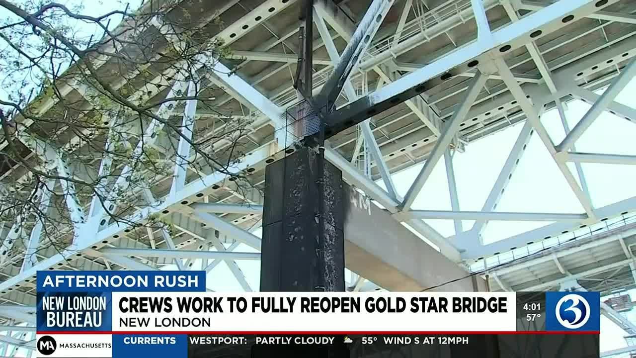 Crews work to fully reopen Gold Star Bridge - YouTube