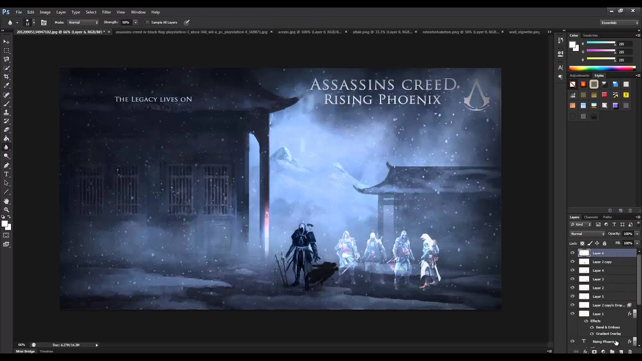 Photoshop CS6 - Assassin's Creed Rising Phoenix Concept Speedart - YouTube