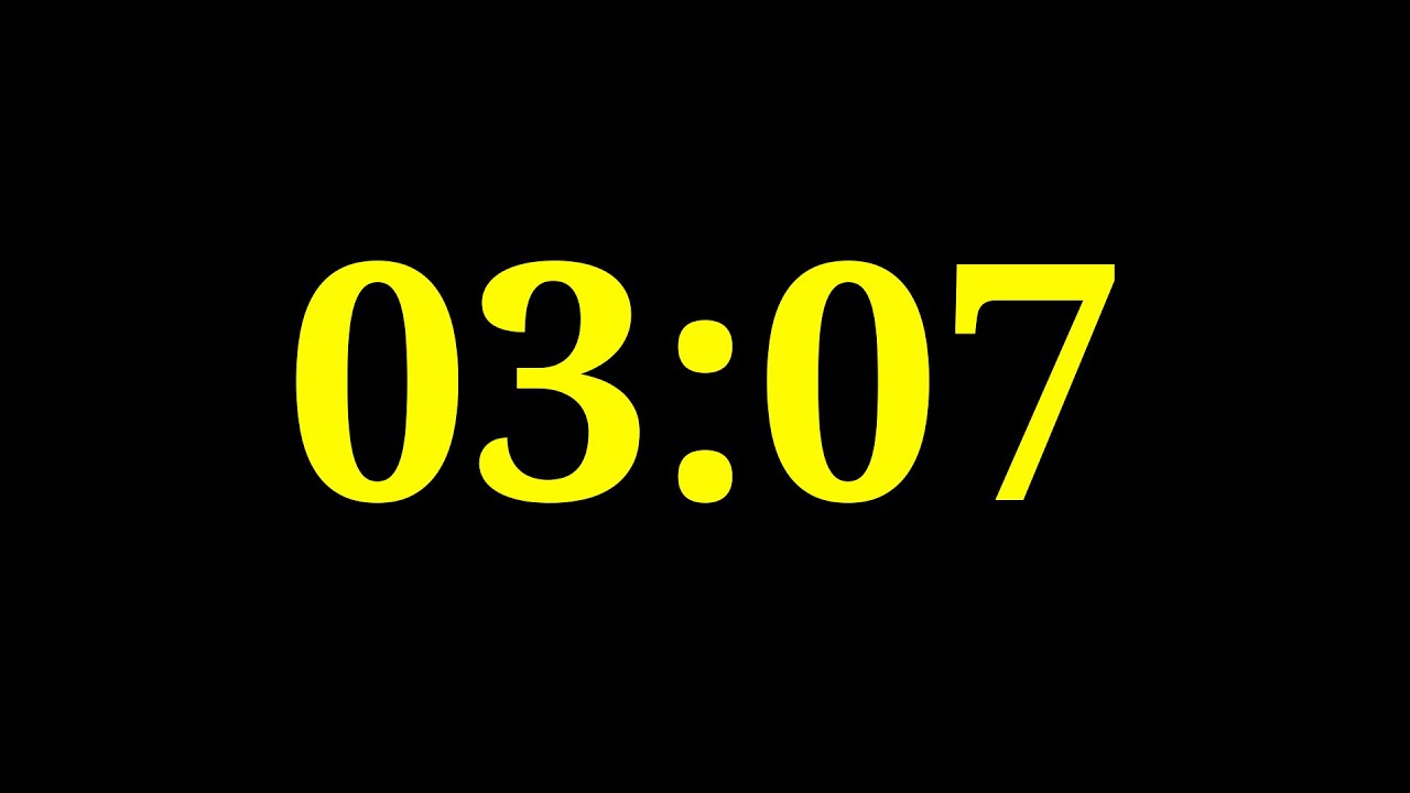 3 Minutes 7 Seconds Countdown Timer - YouTube