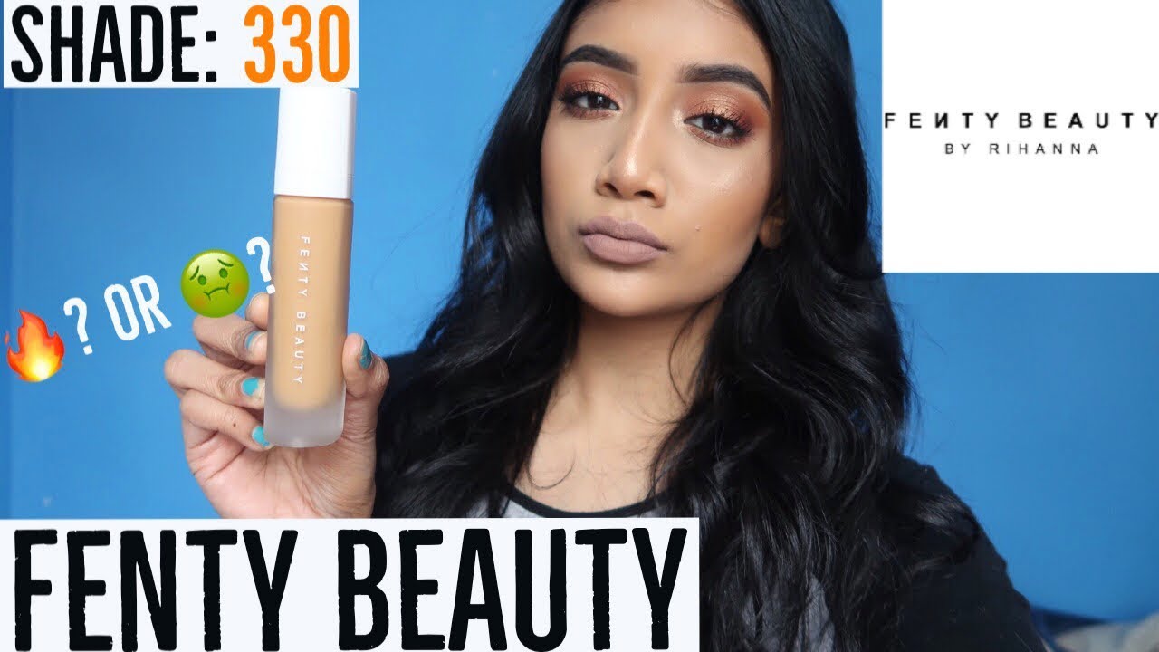 FENTY FOUNDATION 330 | FIRST IMPRESSIONS + 5 HOUR WEAR TEST - YouTube