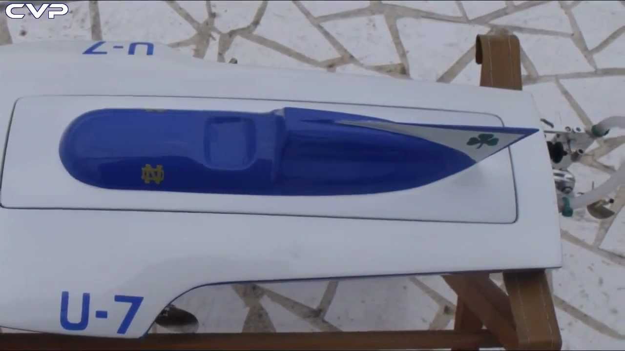 Mini Rc Classic Shovelnose Hydro Boat Notre Dame - YouTube