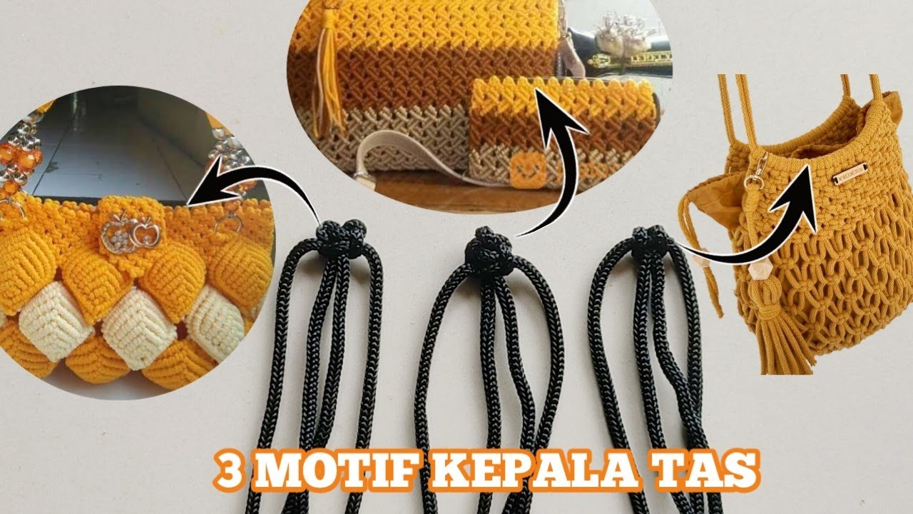 Belajar Simpul Dasar Kepala Tas Macrame untuk Pemula (Square Knots ...