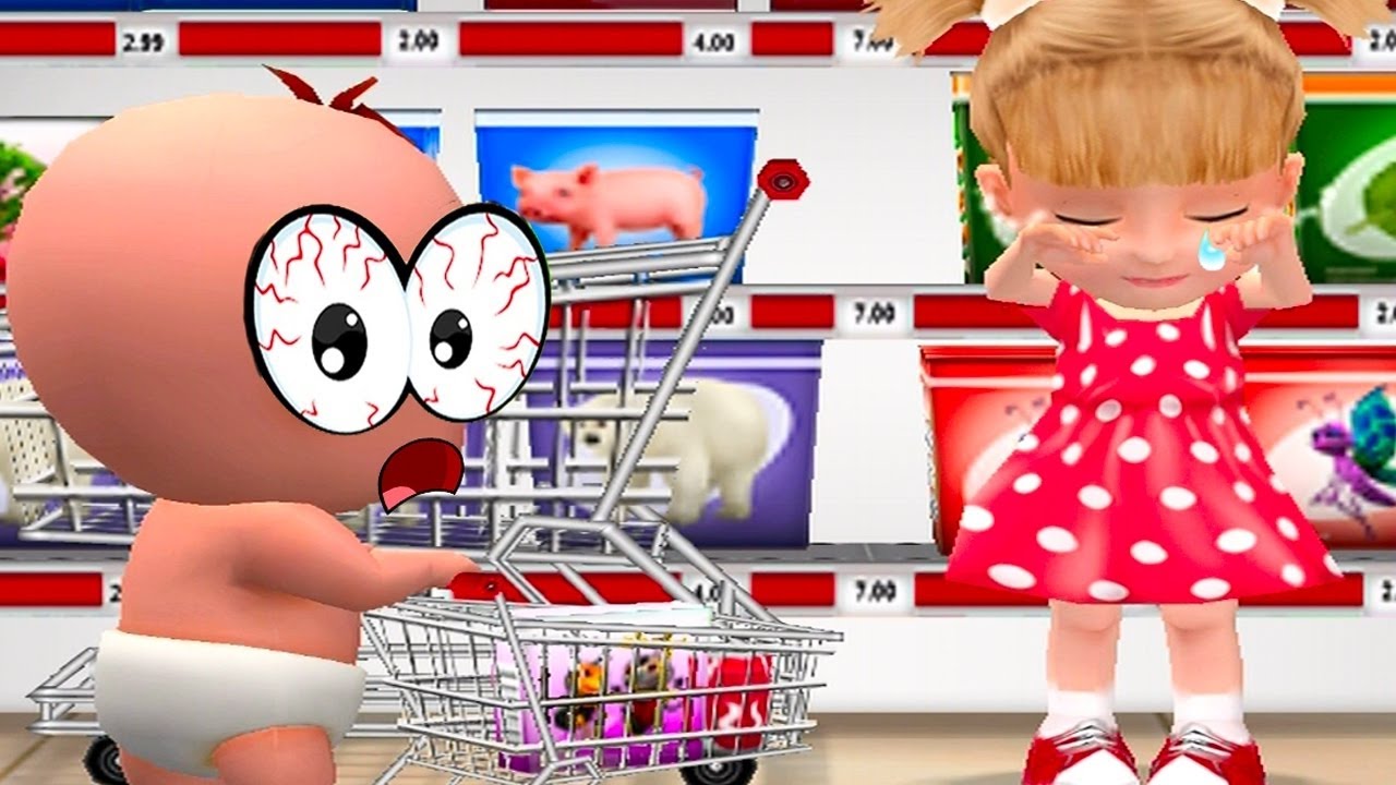 Baby Learn To Be Polite And Being Considerate In Supermarket Fun ...