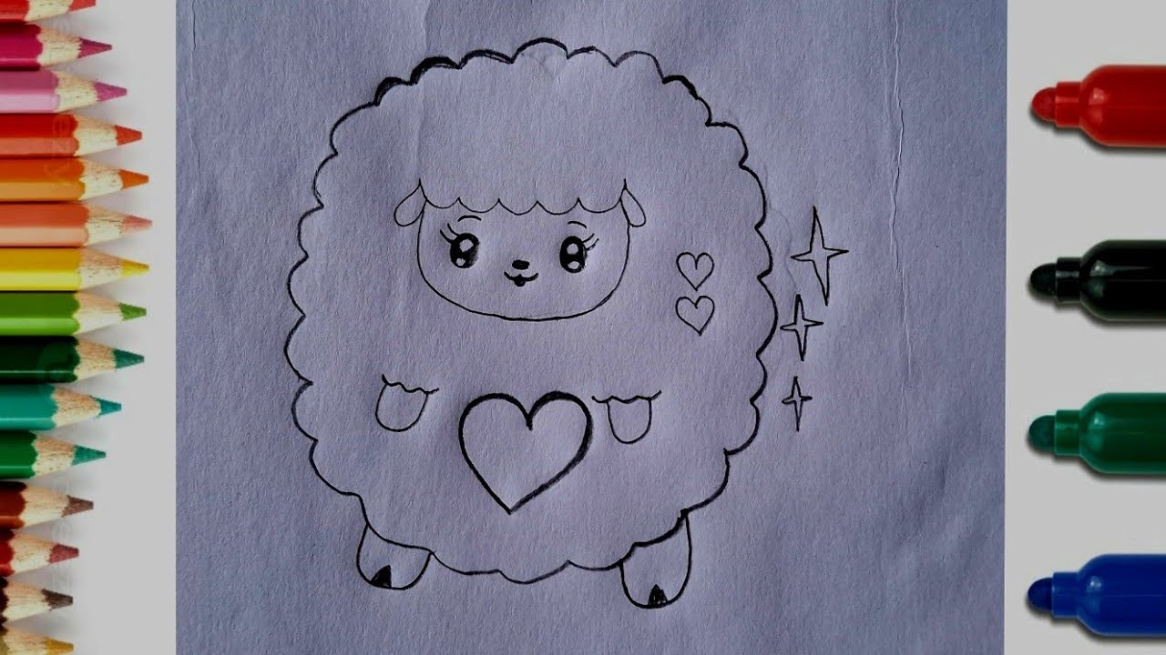 How To Draw Cute Lamb // Art For Kids - YouTube
