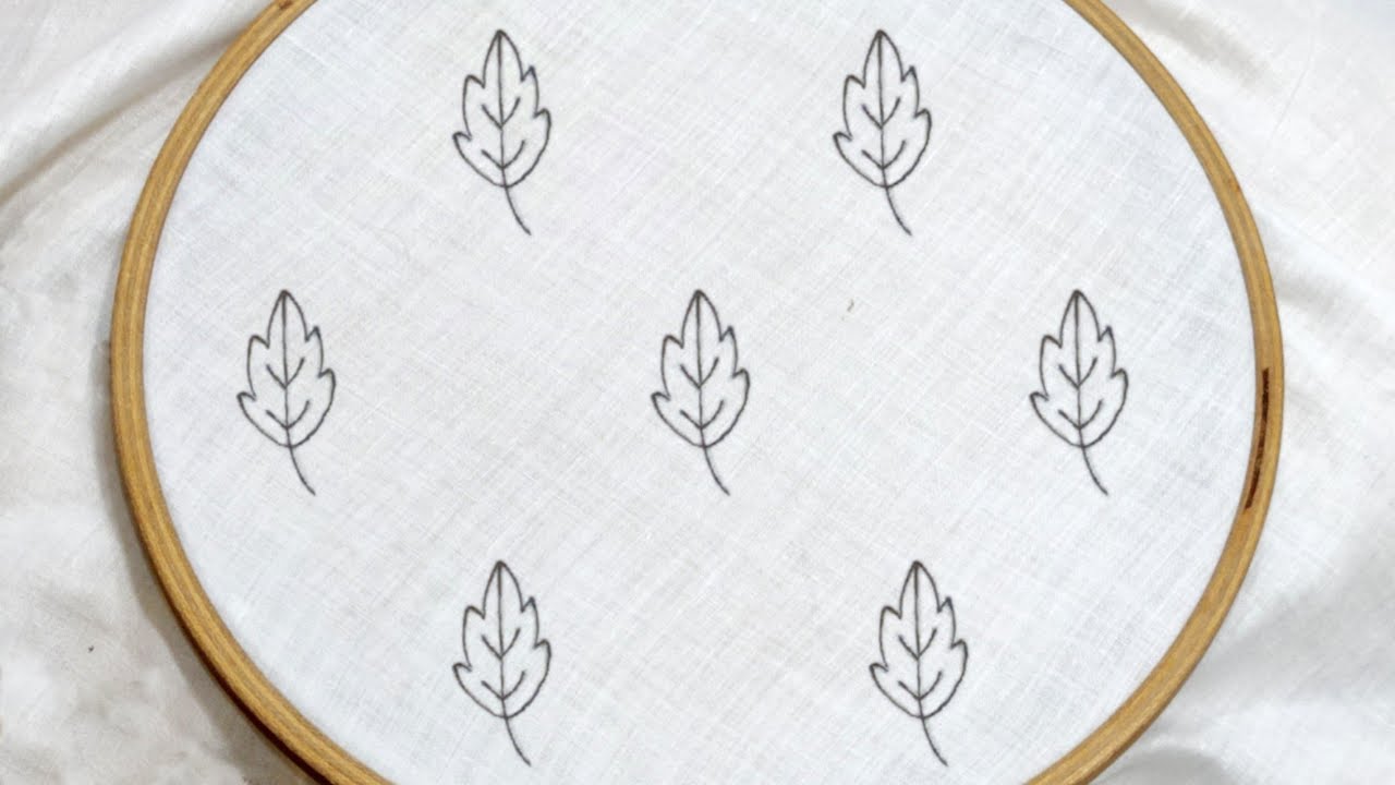Leaf Embroidery Design All Over Work (Hand Embroidery Work) - YouTube