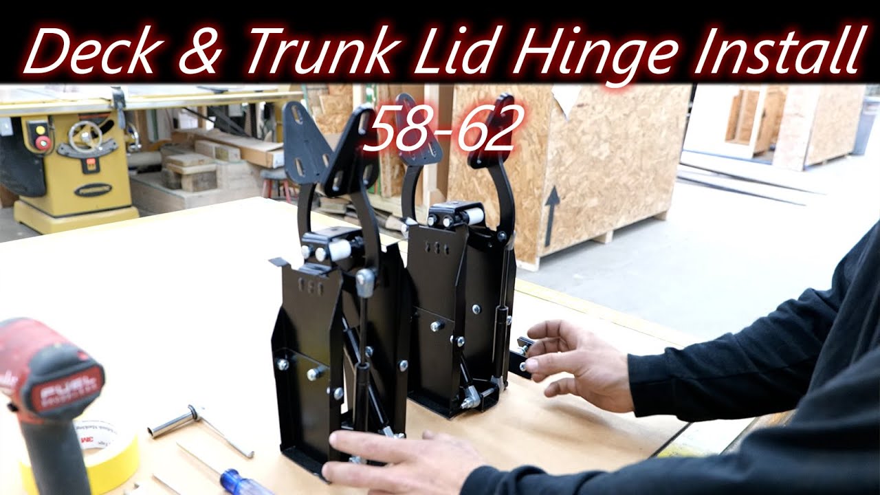 58-62 Decklid & Trunk Lid Hinge Install - YouTube