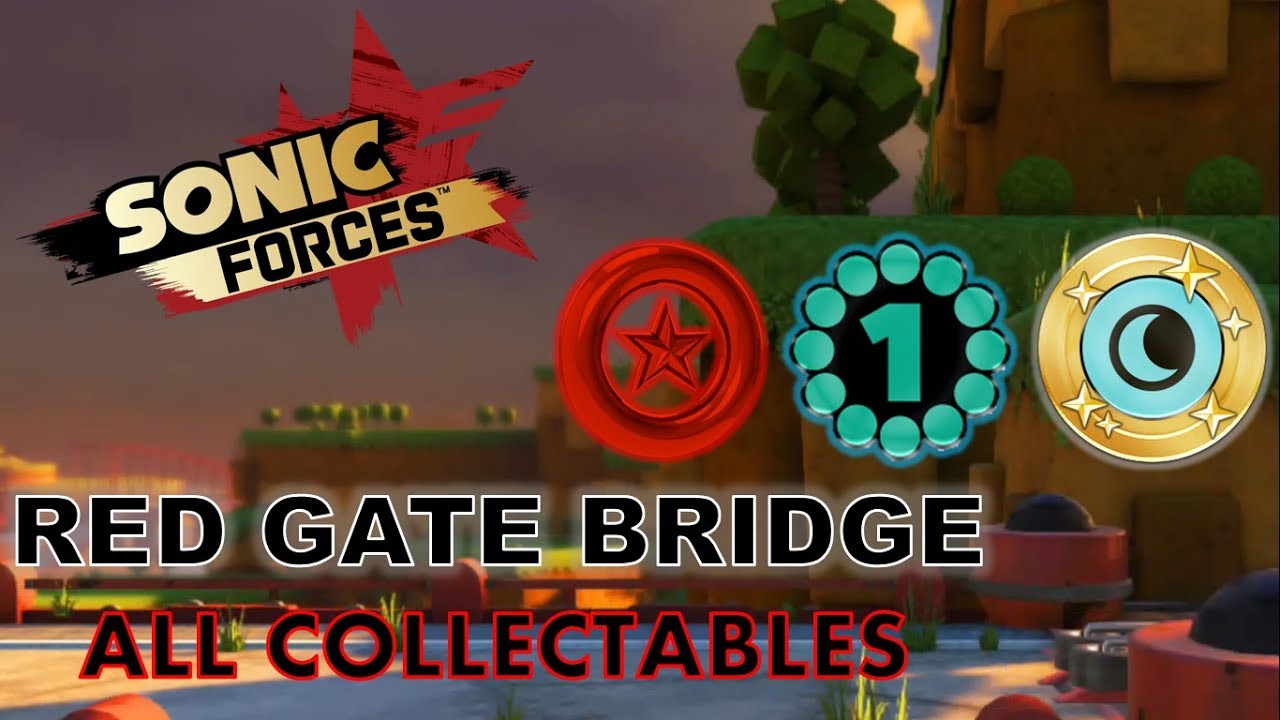 Sonic Forces ★ All Red Rings/Numbers/Silver Moons | Red Gate Bridge ...