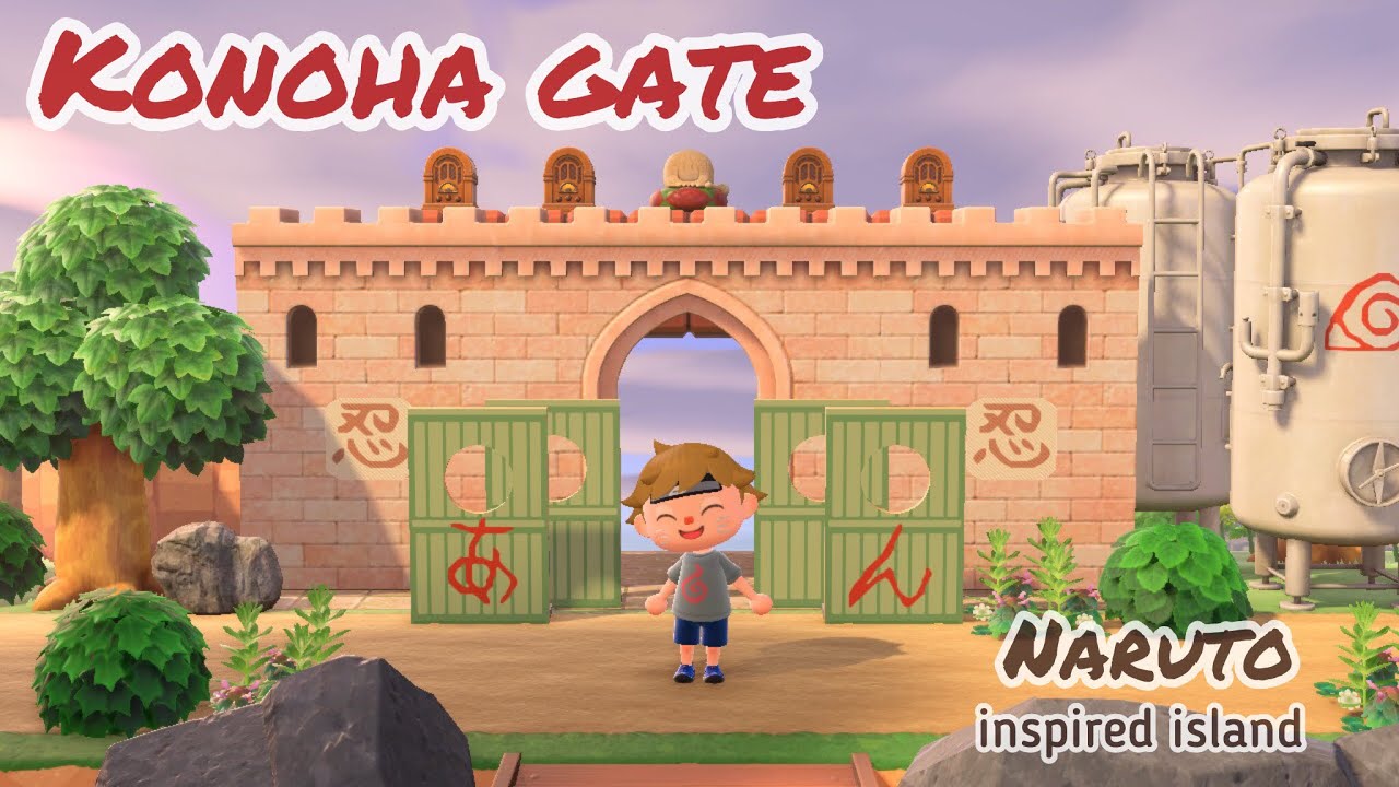 【Naruto, ACNH】Making Konoha gate | speed build | あつ森でナルト島 | 木の葉の正門 ...