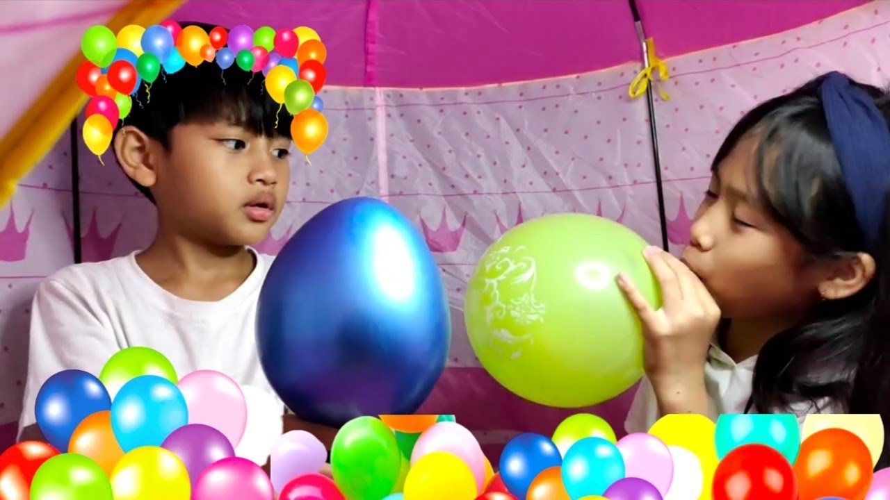 fun with rocket balloon and learn color for kids//bermain balon warna ...