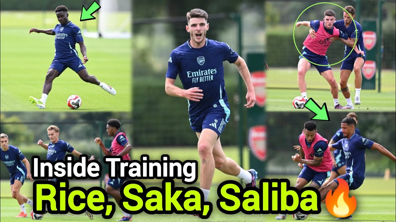 INSIDE TRAINING | Saka, Rice, Saliba Ready for last Pre-season clash🔥 ...