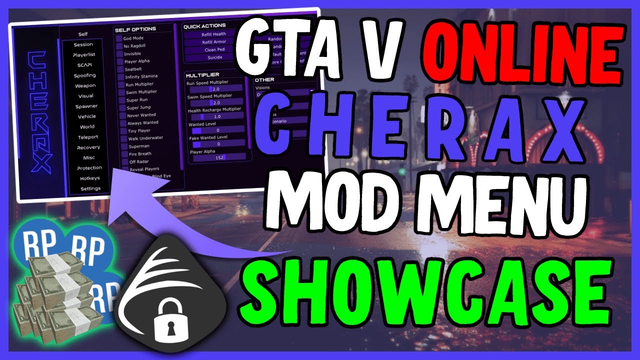 Cherax Mod Menu SHOWCASE | PAID GTA V Mod Menu | Tons of Options | Cool ...