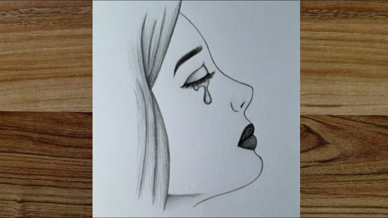 how to draw sad girl | easy girl drawing | step by step pencil drawing ...