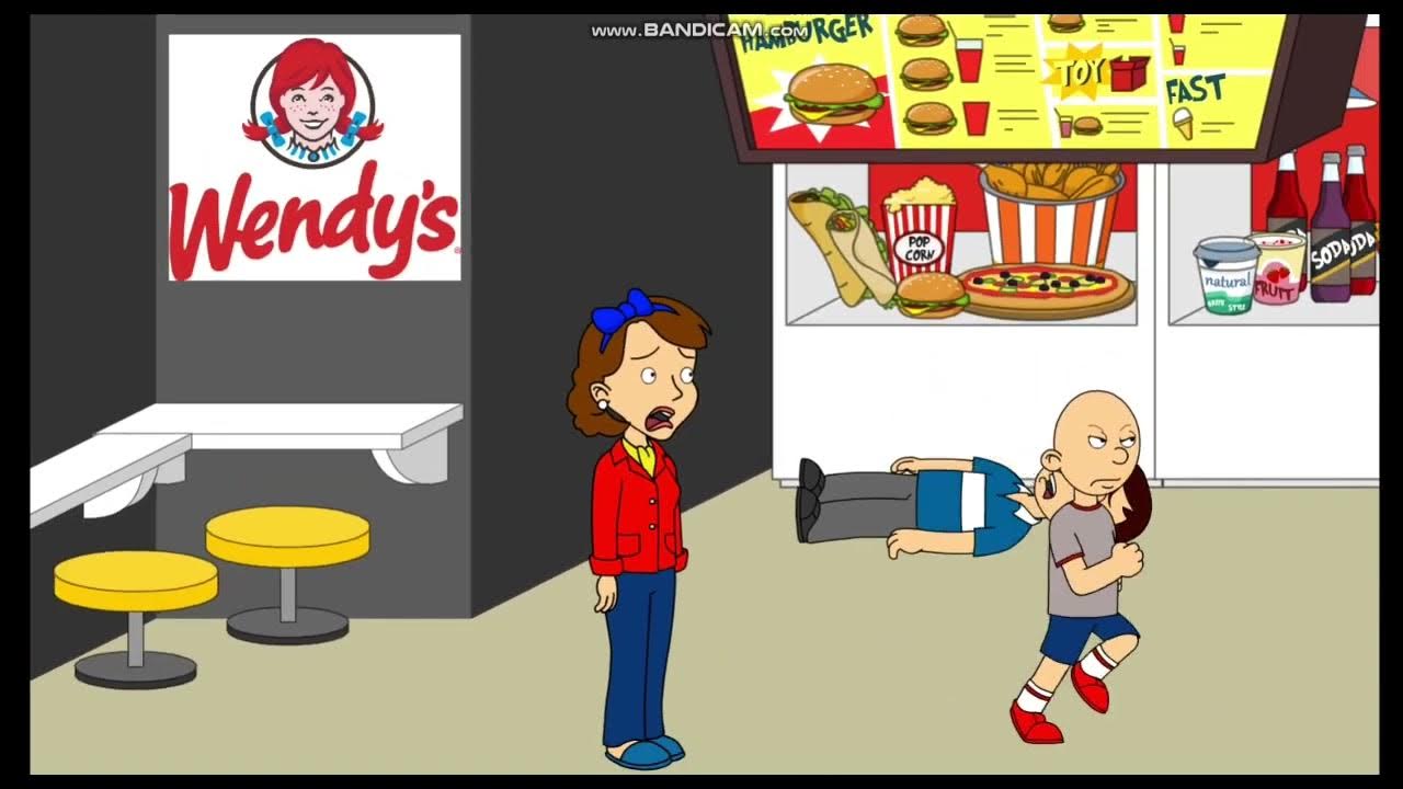 Classic Caillou Misbehaves at Wendy's/Destroys the Restaurant/Grounded BIG TIME - YouTube