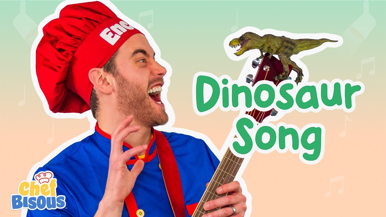 Dinosaur Song | Fossils | Herbivores Carnivores | T rex | Chef Bisous ...