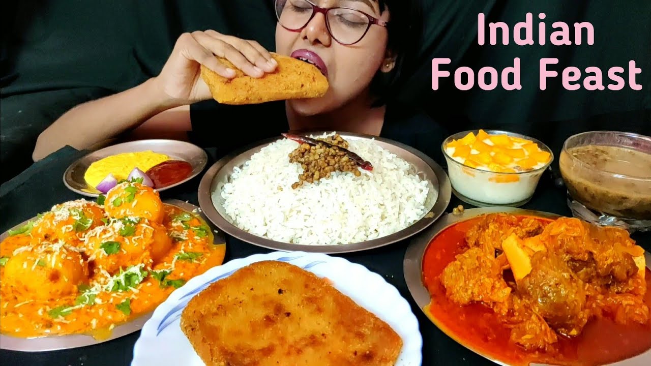 Eating Fish Cutlet, Egg Lababdar, Mutton Curry, Kheer | Big Bites ...