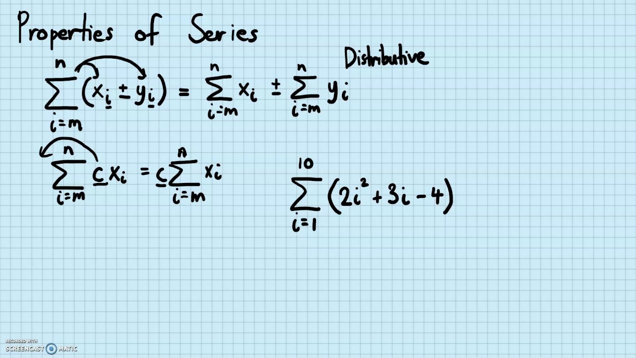 Sequences and Series - Properties of Series - YouTube