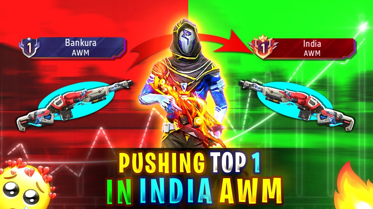 AWM push For Top 1 In Free Fire || Top 1 Awm Glory On The Indian Server ...
