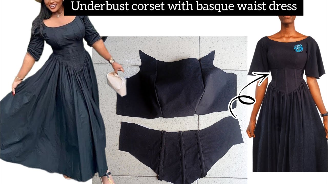 how to CUT / DRAFT and SEW, an UNDERBUST CORSET with BASQUE WAIST ...