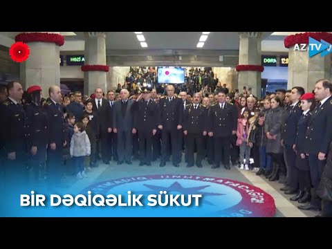 Şəhidlərin xatirəsi bir dəqiqəlik sükutla yad edilib