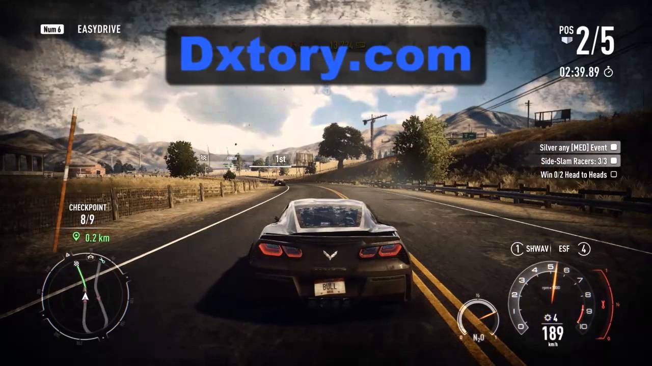 NFS Rivals Corvette Stingray race and cop escape Dxtory test 720p - YouTube