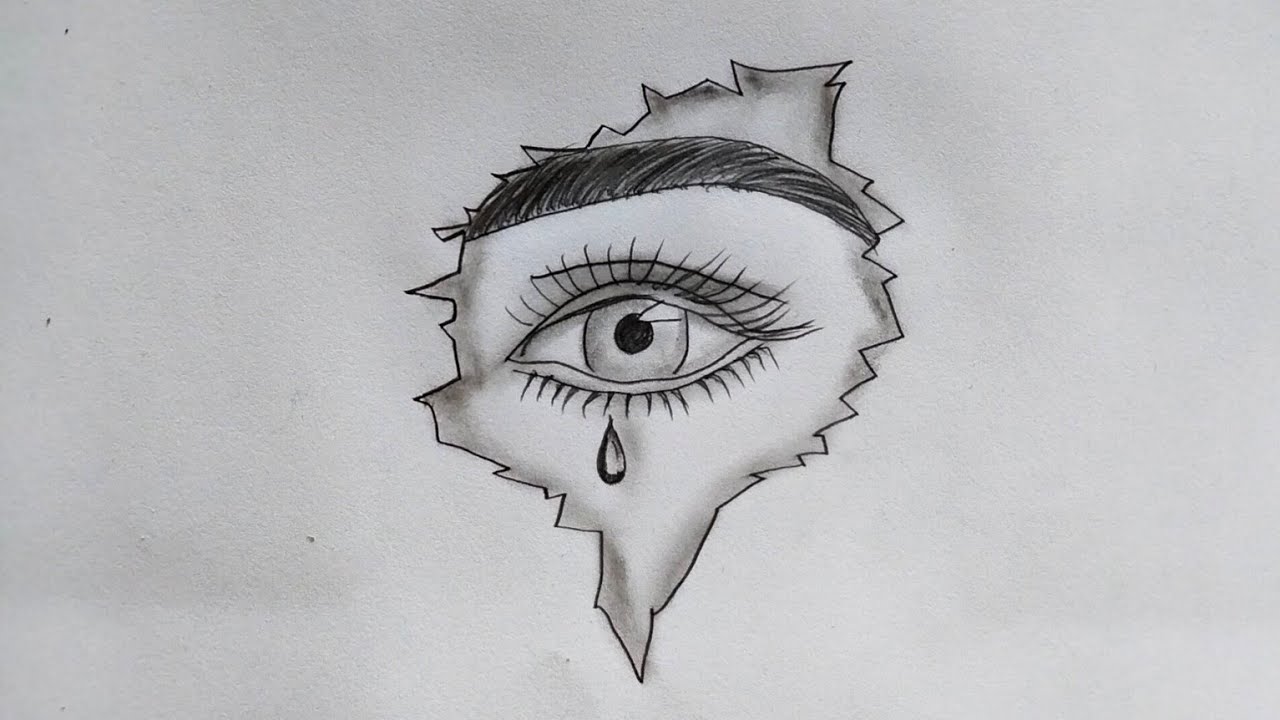 How to draw Eye in Broken Glass - How to Draw an Easy Pencil Drawing of ...