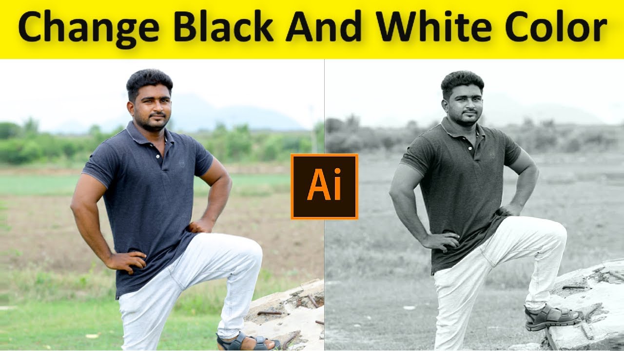 How To Convert Image to Black And White Color Adobe Illustrator ...