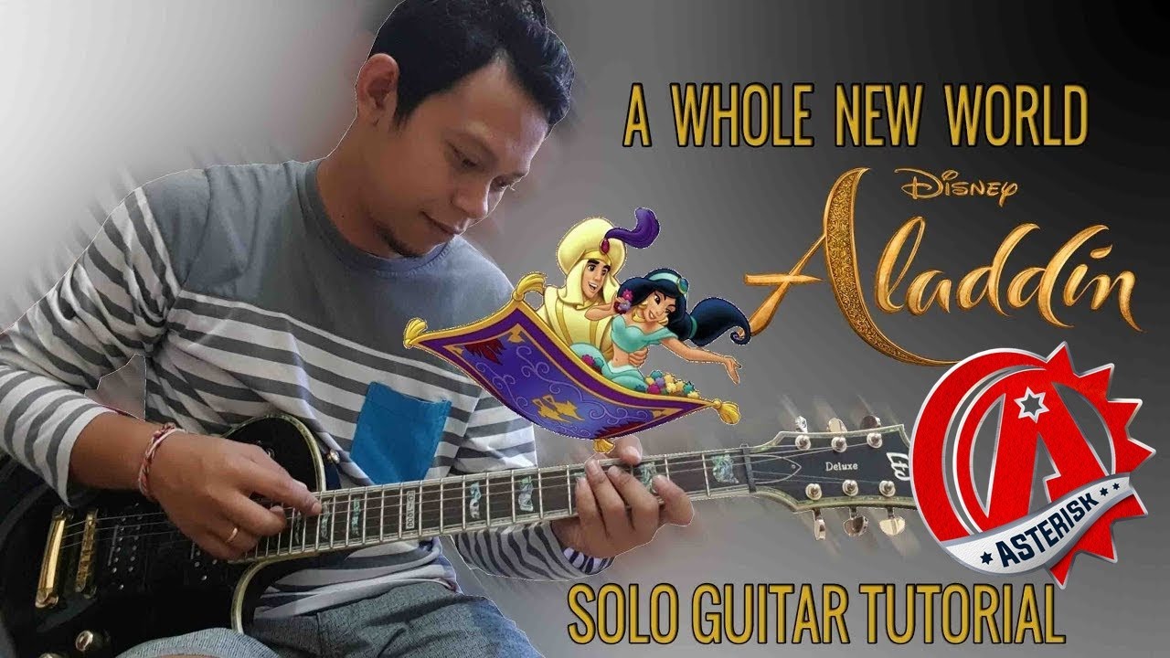 Aladdin - A Whole New World (Plus Chord) Guitar Solo Lesson - YouTube