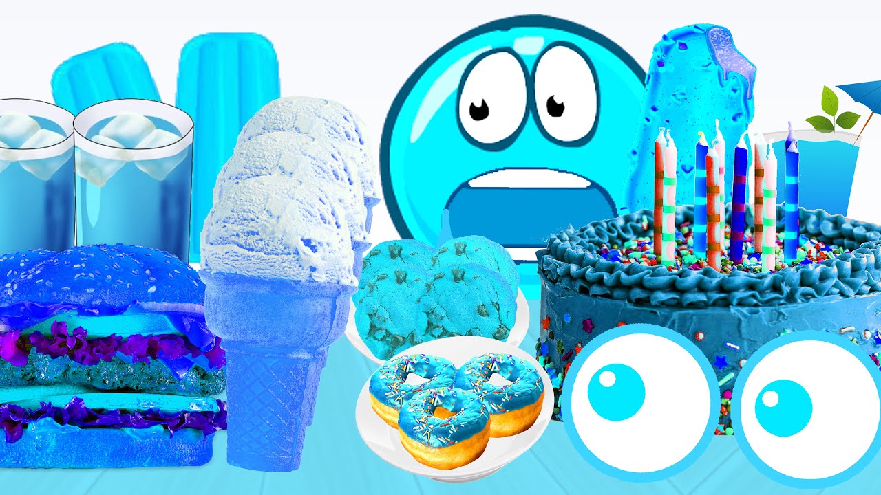 BLUE FOOD MUKBANG - REVERSE ANIMATION MUKBANG #2 - YouTube