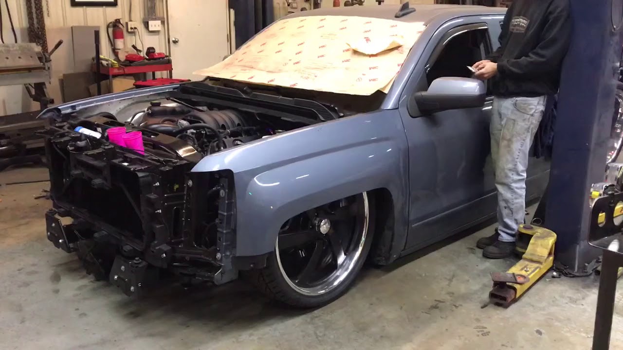 Bagged Silverado on 26” Intro wheels - YouTube