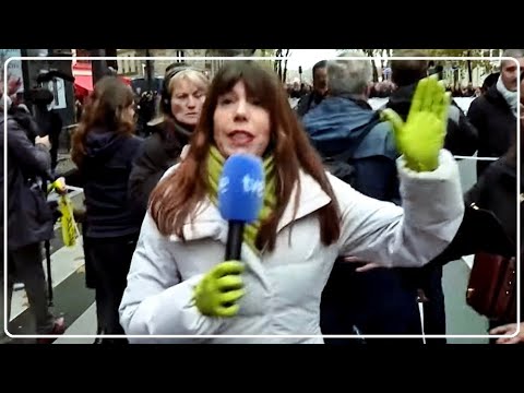 News Reporter in Green Leather Gloves - YouTube