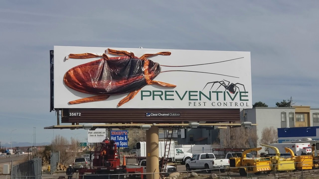 3D Billboard Installation - Preventive Cockroach - YouTube