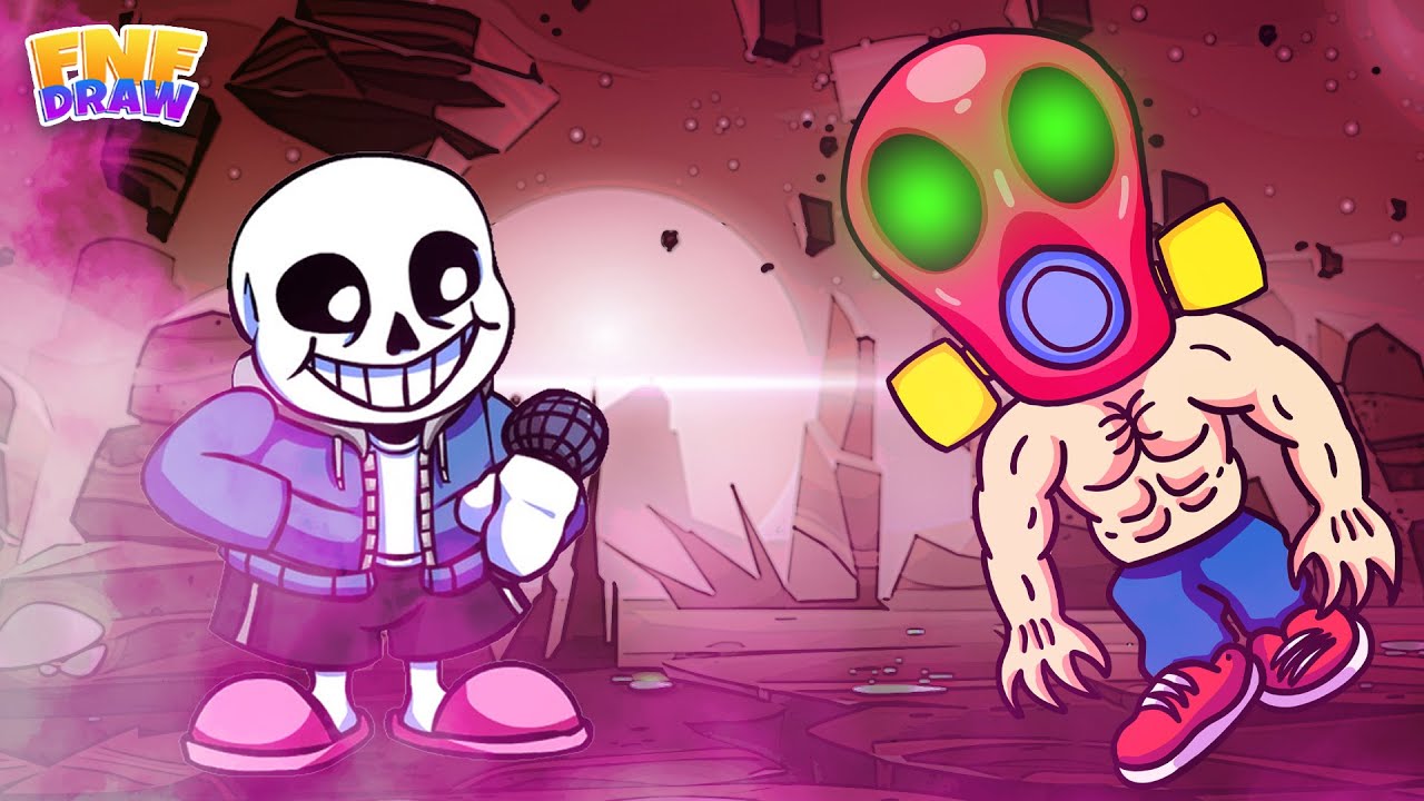 Poppy Playtime Chapter 3 : Boyfriend Gas Mask VS Sans | FNF Draw - YouTube