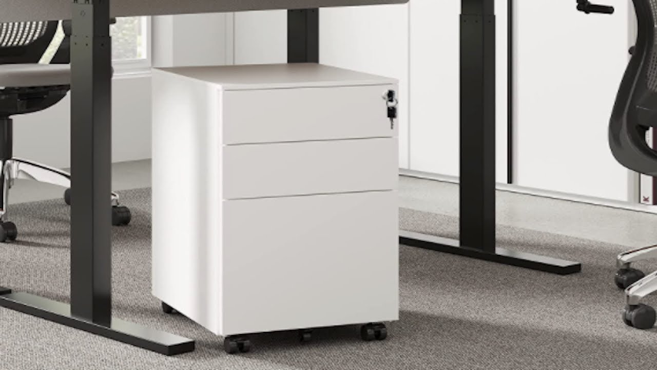 Secure Documents with this Under Desk Locking File Cabinet with 3 ...