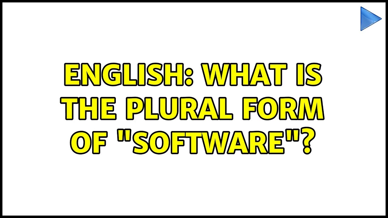 English: What is the plural form of "Software"? (4 Solutions!!) - YouTube