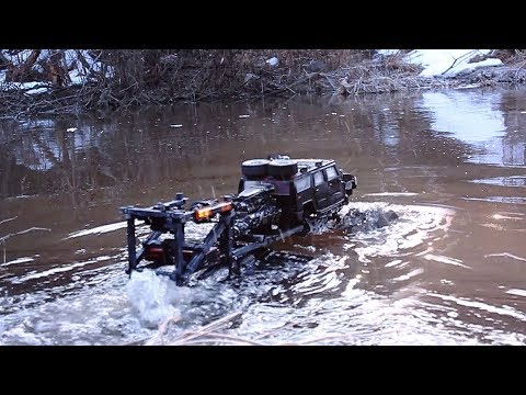 Crossing the River with Tracked/Dually Hummer H2 Paper body - First try ...