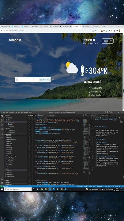 Weather App Using Htmlcss And Javascript Coding Shorts Webdesign Webdevelopment Javascript