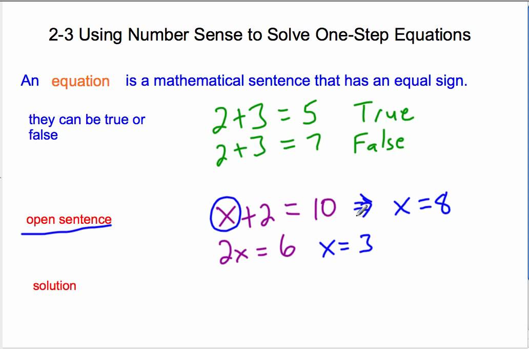 2-3 Using Number Sense to Solve One-Step Equations.mp4 - YouTube