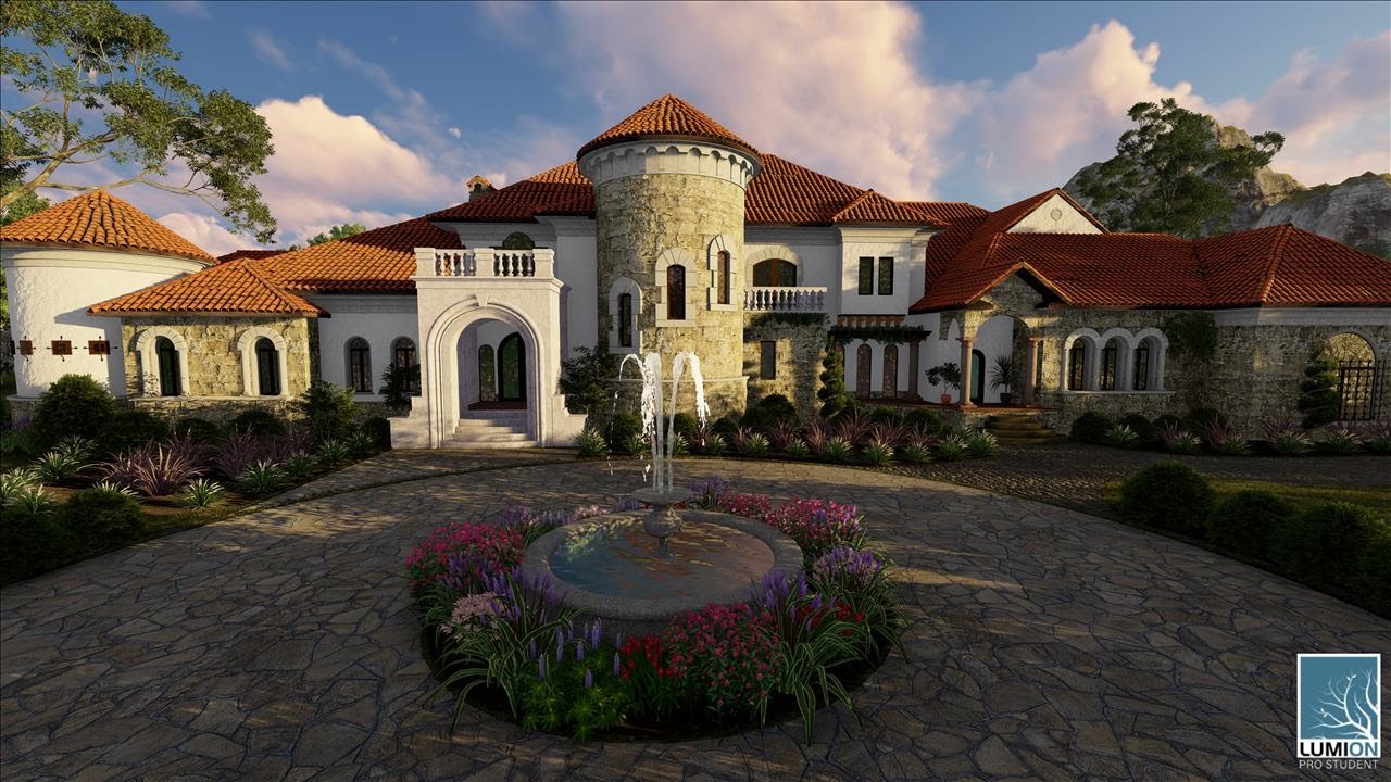 Revit Built Tuscan Villa Rendered With Lumion - YouTube