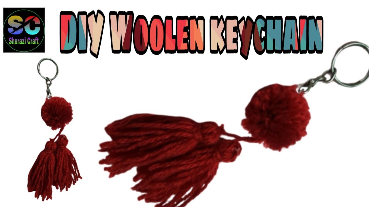 DIY Woolen Keychain tutorial by sherazi craft... !!! - YouTube