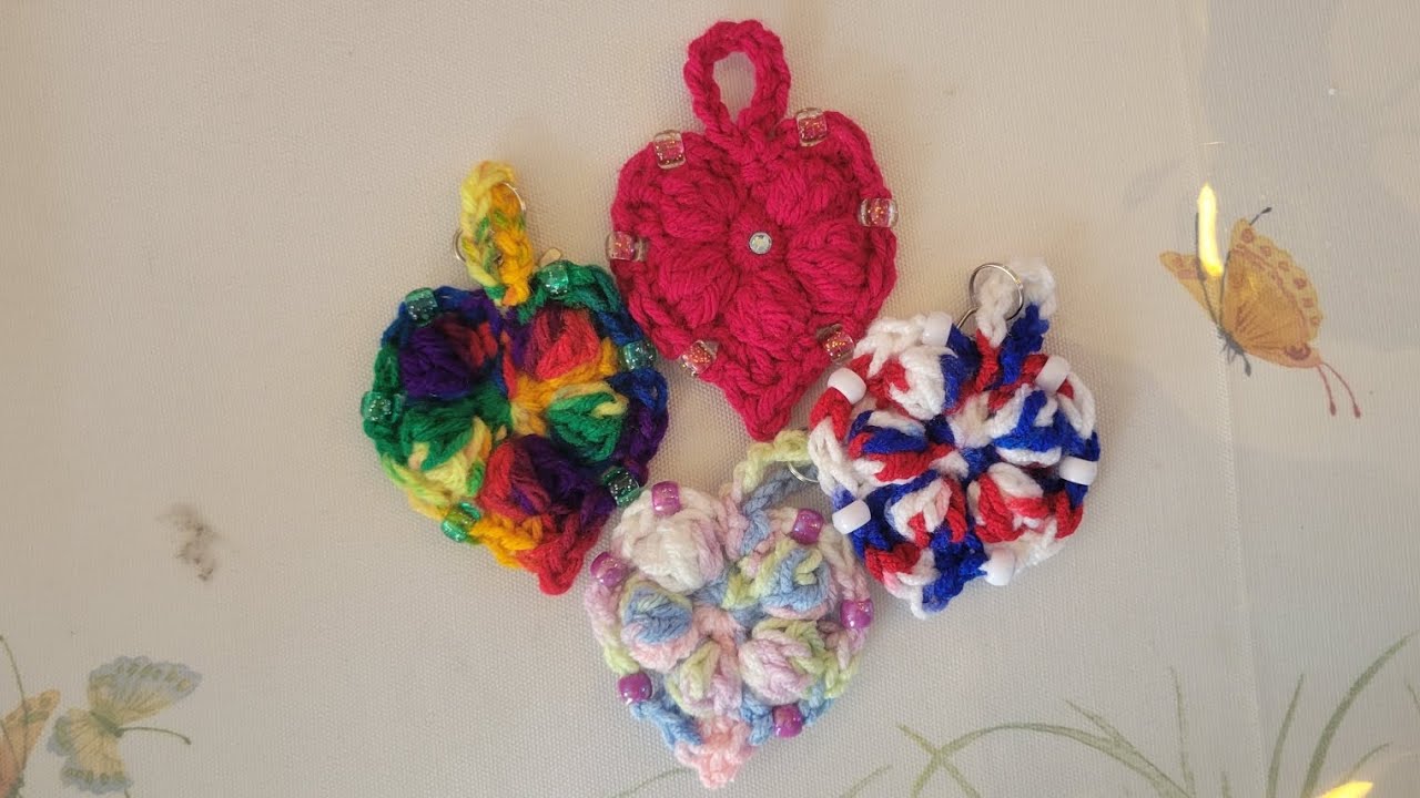 Crochet: Fidget Bobble Heart Keychain - YouTube