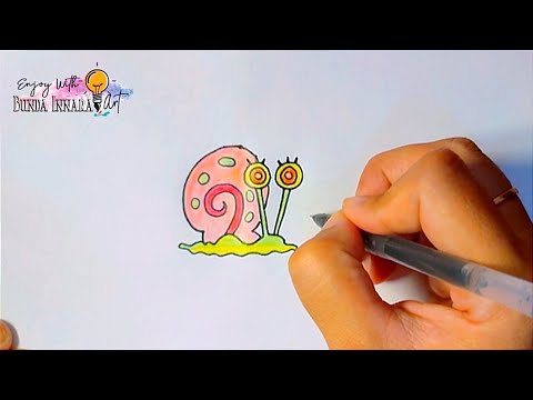 Cara Menggambar Siput Gary | Gary Siput | Gary SpongeBob - YouTube
