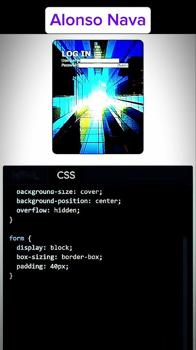 Login HTML & CSS #alonsonavastack #css #html #programming - YouTube