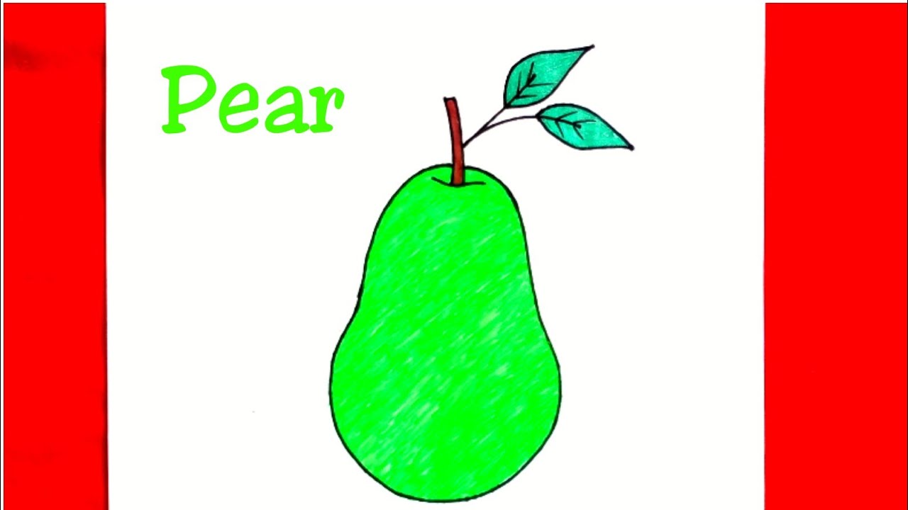 How to draw pear || Step by step for kids || Pear drawing|| MASTER Arts ...