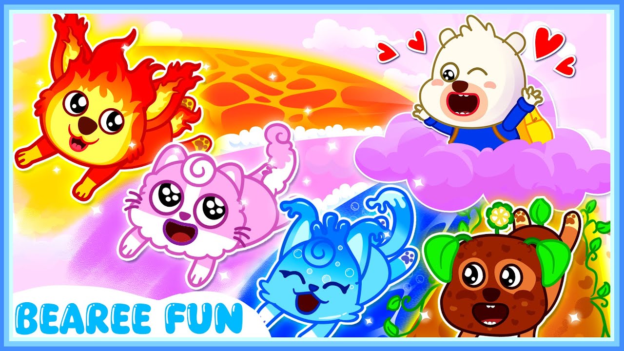 Bearee Fun 😛 Four Elemental Pets Help Bearee to Go to School on Time ...