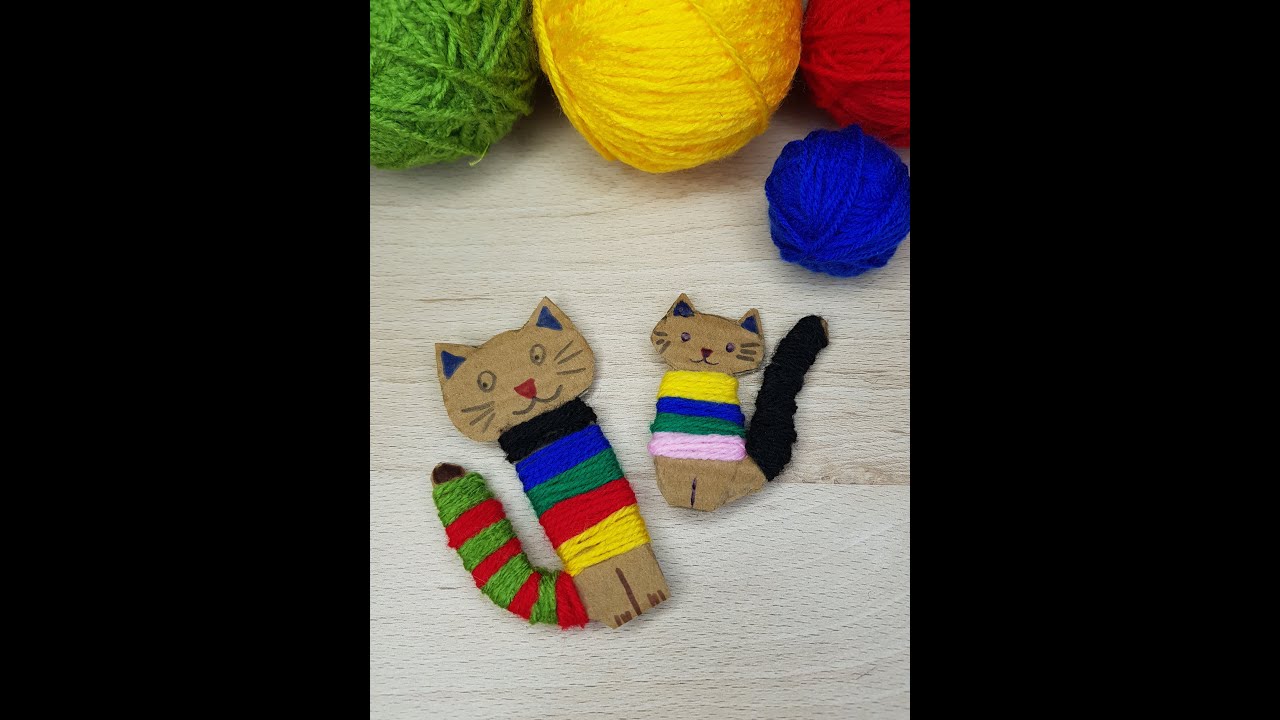 A simple craft with children from thread and cardboard - YouTube
