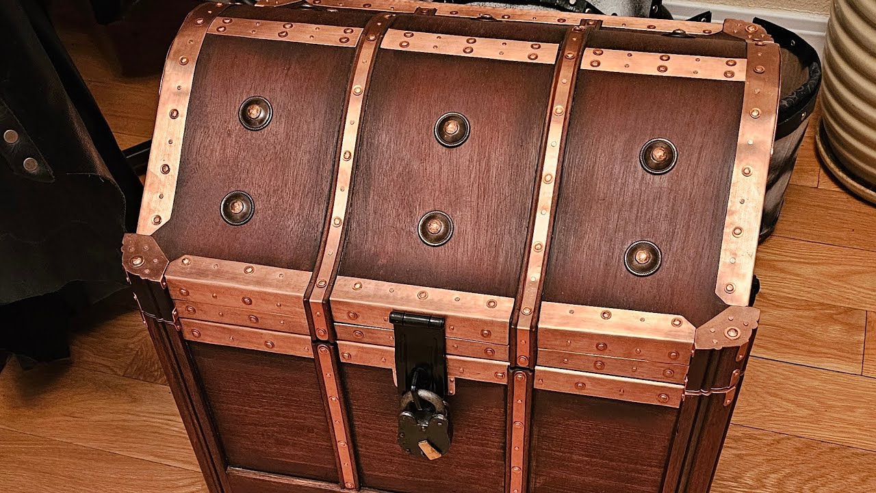 repurposed antique desk into pirate treasure chest- short version - YouTube
