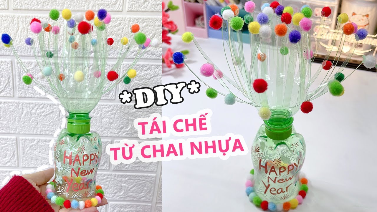 DIY LÀM ĐỒ TÁI CHẾ - Cách làm chậu Hoa trang trí Tết/ Liam Channel ...