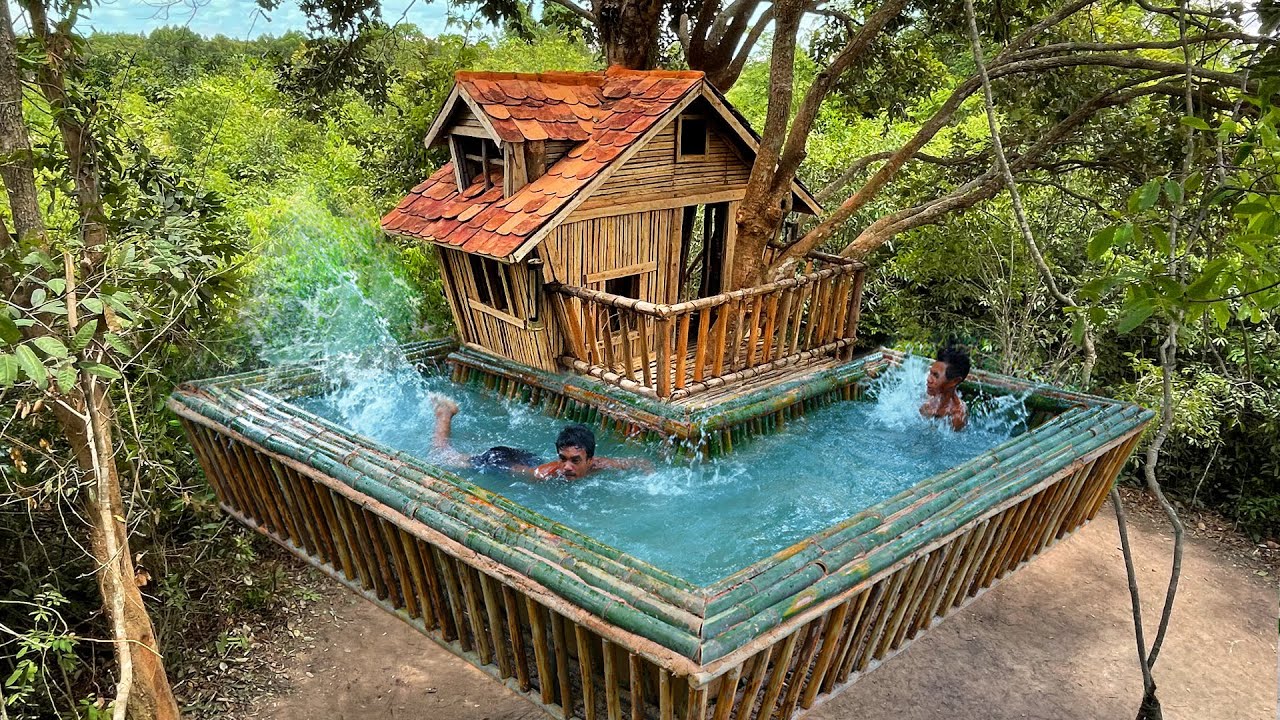 Absolutely Perfect ! Build Amazing Treehouse With Swimming Pool On ...