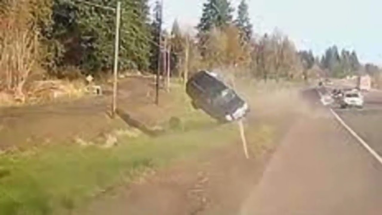 Dash cam video captures rollover crash in the slough on industrial off ...